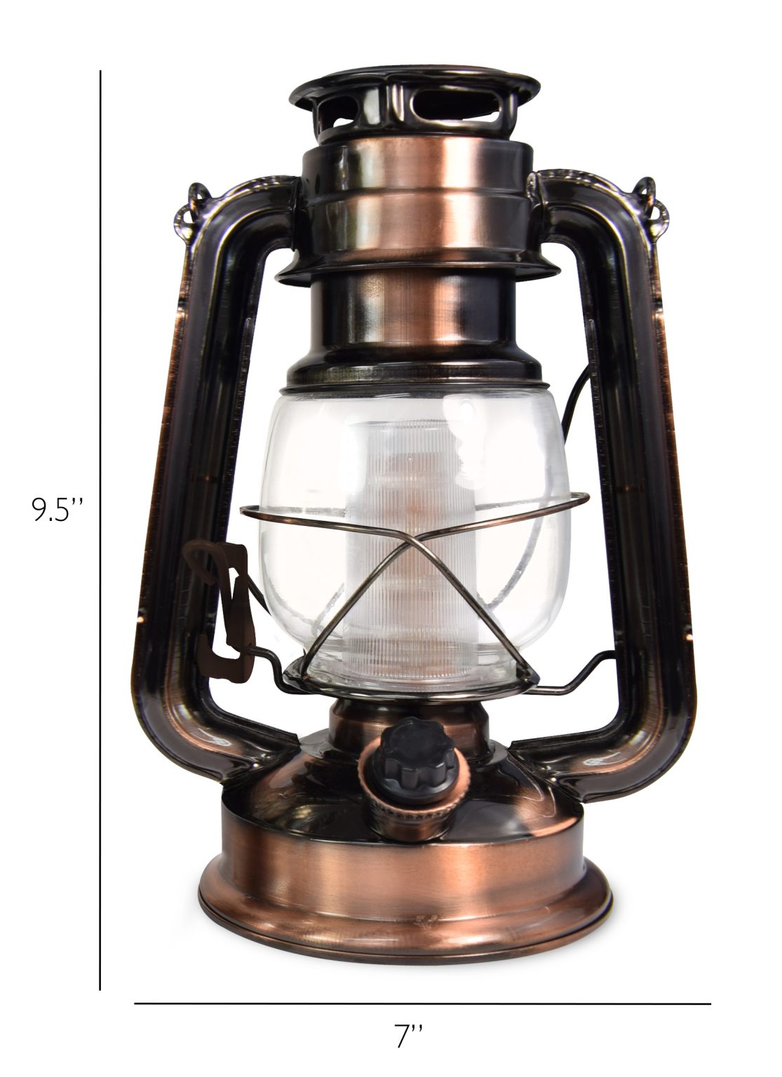North Point® Vintage LED Lantern with Built-in Dimmer Switch - Copper ...